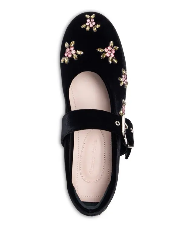 Simone Rocha Embellished Mary Jane Ballerina Flats - Black/rose Multi