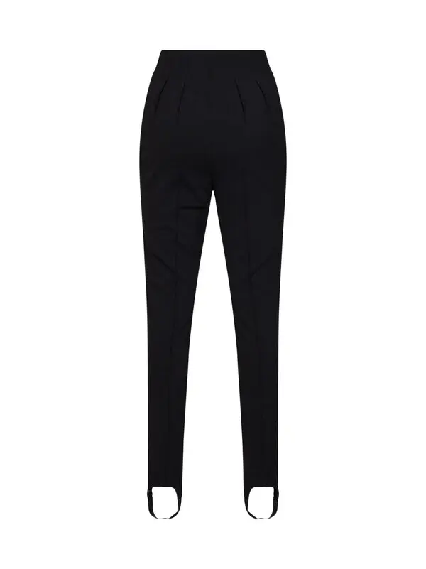 MUGLER Black Stretch Wool-blend Stirrup Tailored Leggings
