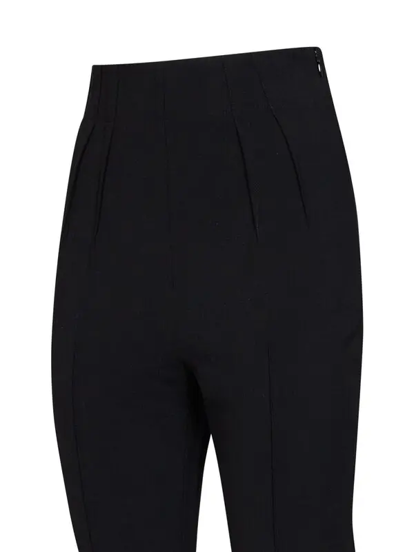 MUGLER Black Stretch Wool-blend Stirrup Tailored Leggings