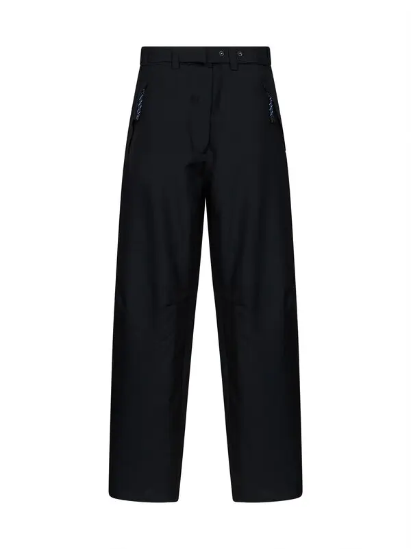 Prada Abbigliamento Black Mohair-wool Wide Leg Trousers - Multicolor