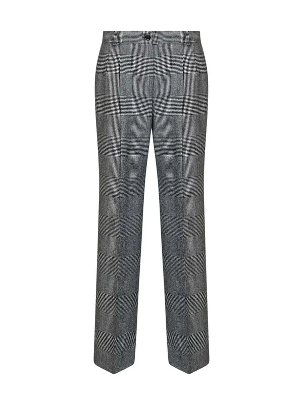 Dolce & Gabbana Prince Of Wales Check Wool And Cashmere Straight-leg Trousers - Multicolor