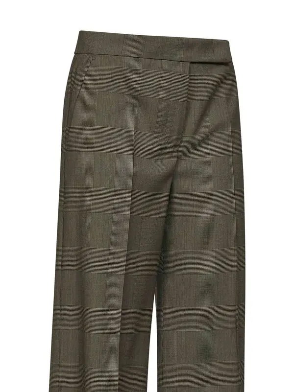 Max Mara Glen Plaid Wool Trousers - Multicolor