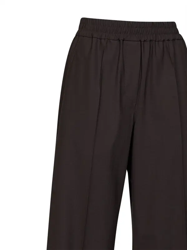 Brunello Cucinelli Wool Blend Wide Leg Trousers