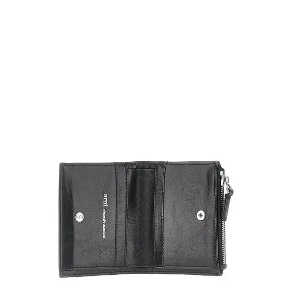 AMI Paris Leather Bi-fold Voulez-vous Wallet