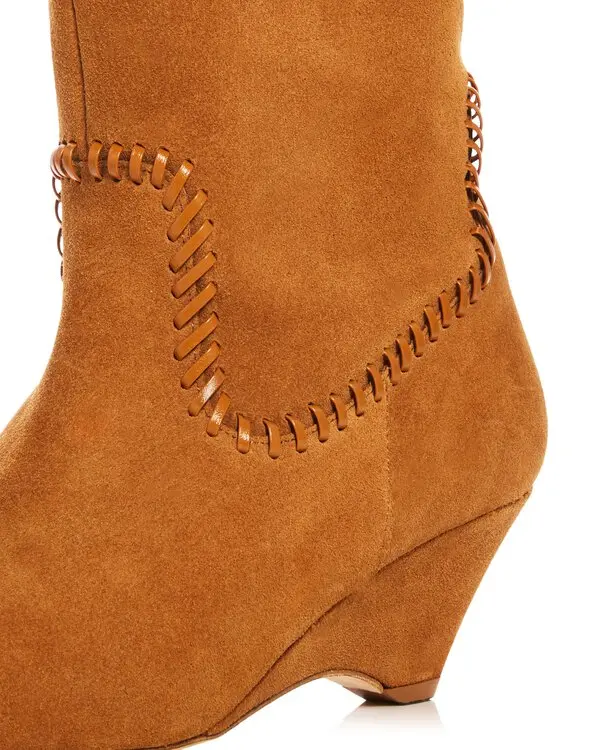 Cinq À Sept Marta Stitched Suede Knee High Boots - Toffee