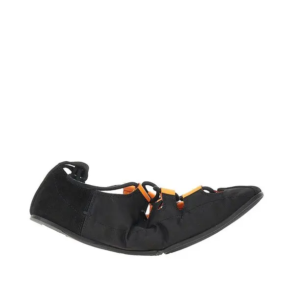 Alaïa Nylon And Suede Leather Laced Ballerinas - Black