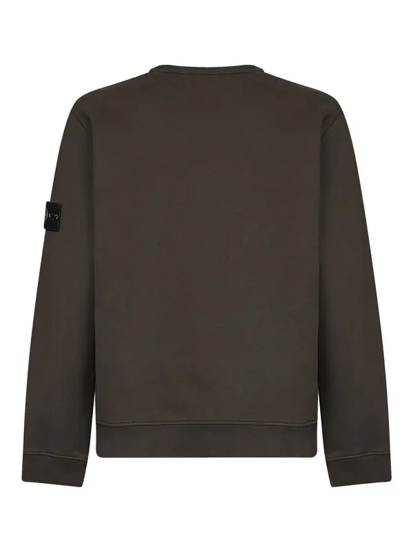 Stone Island Coal Grey Organic Stretch Cotton Crewneck Sweatshirt - Multicolor