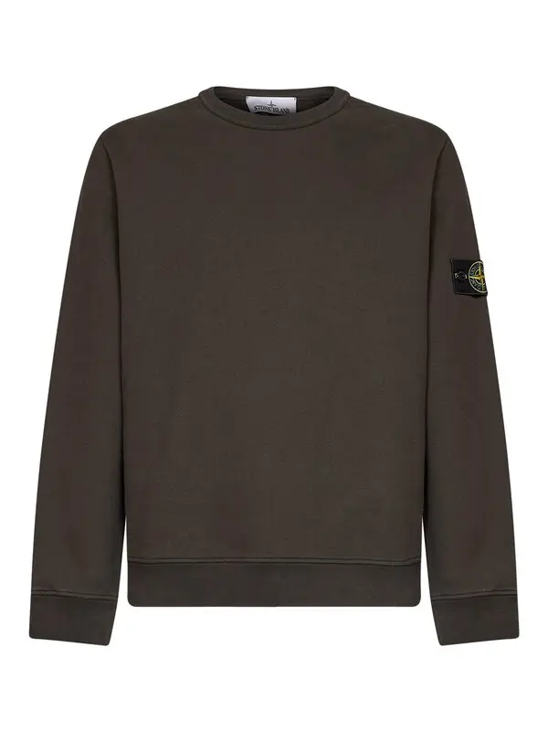 Stone Island Coal Grey Organic Stretch Cotton Crewneck Sweatshirt - Multicolor