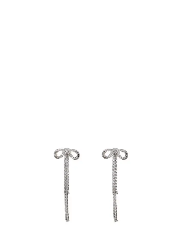 SELF-PORTRAIT Double Crystal Bow Earrings - Multicolor