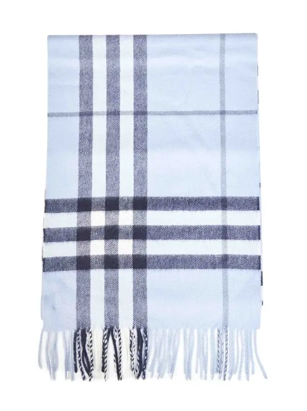 Burberry Bank Blue Check Cashmere Scarf - Multicolor