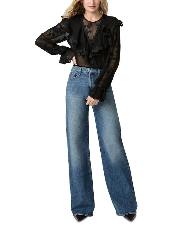 Paige Akari Embroidered Silk Blouse