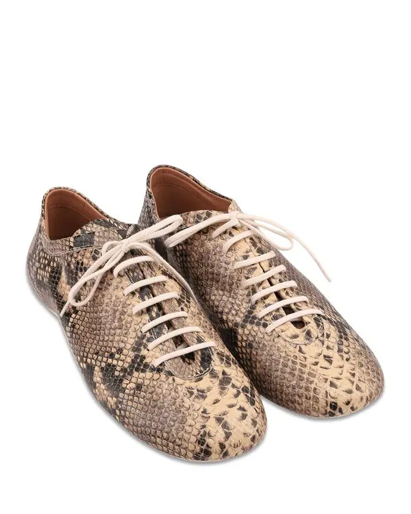 Dries Van Noten Snake Print Leather Sneakers