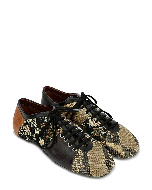 Dries Van Noten Ballerina Patchwork Leather Sneakers - Forest