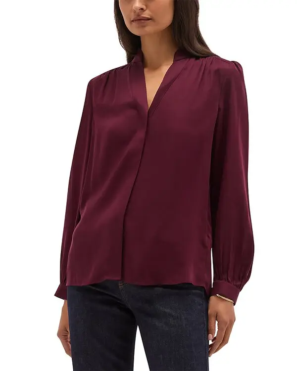 HOBBS LONDON Gwen Satin Blouse - Fig Purple