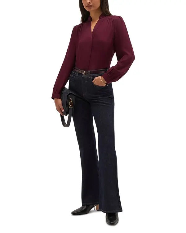 HOBBS LONDON Gwen Satin Blouse - Fig Purple