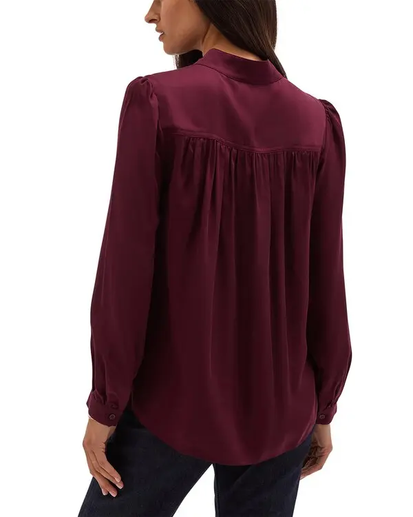 HOBBS LONDON Gwen Satin Blouse - Fig Purple