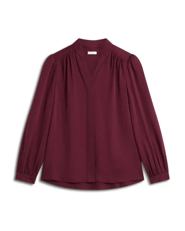 HOBBS LONDON Gwen Satin Blouse - Fig Purple