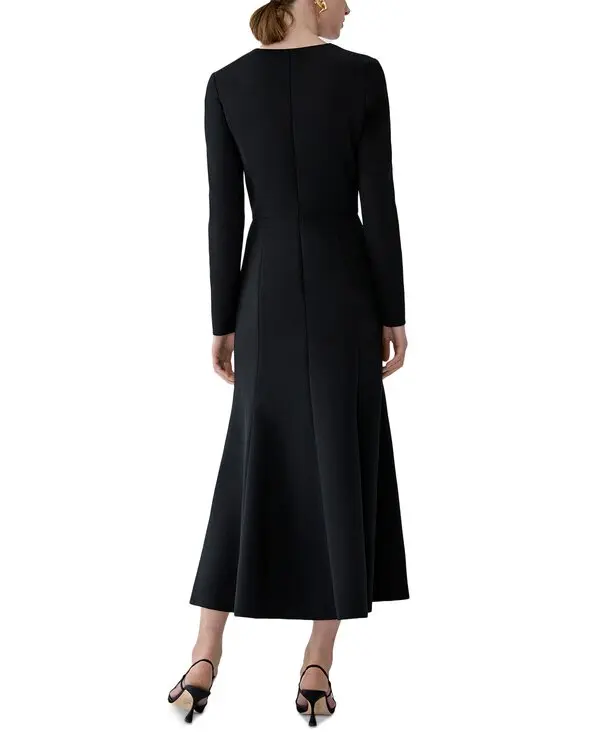 Carolina Herrera Embellished Long Sleeve Midi Dress