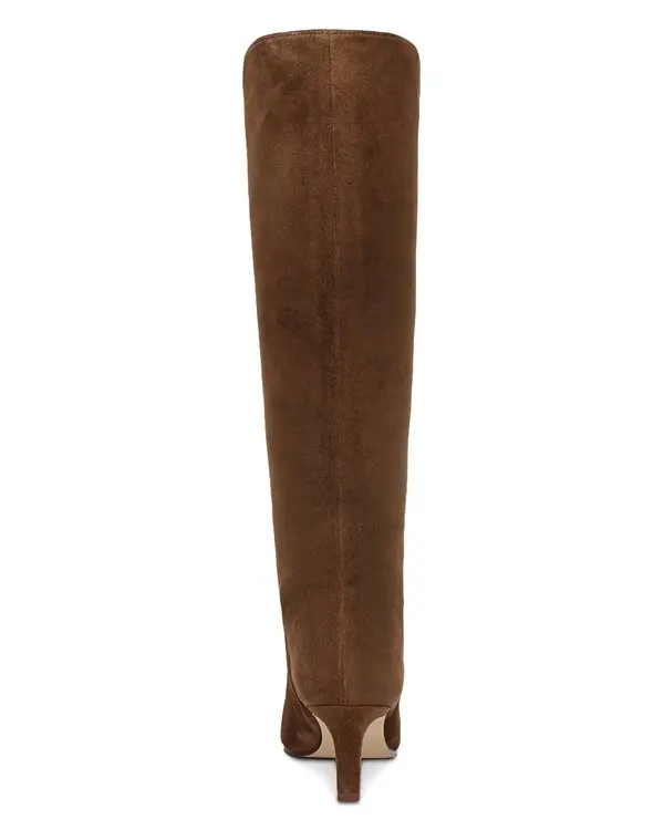 Veronica Beard Aisla Suede Knee High Boots - Chestnut Suede
