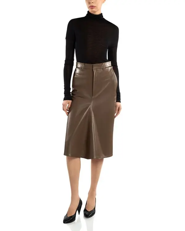 Victoria Beckham High Neck Draped Long Sleeve Top