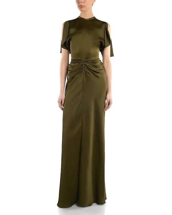 Victoria Beckham Isabella Ruched Gown - Marsh Green