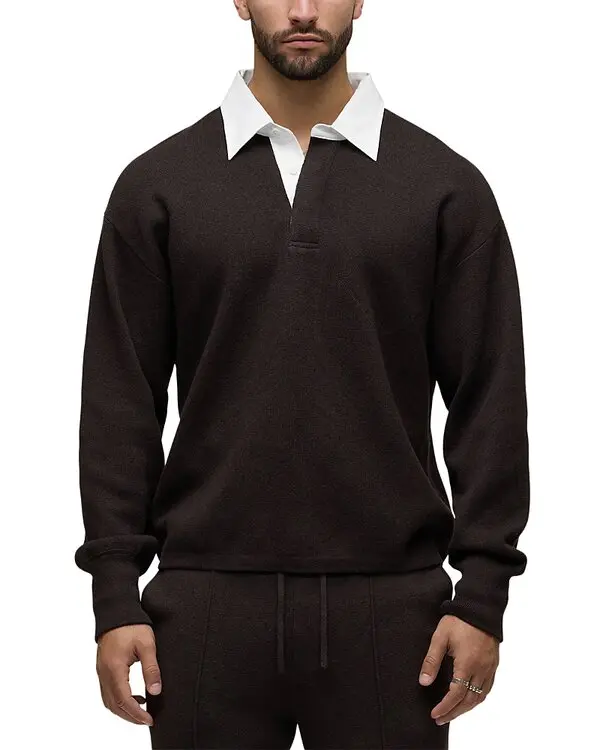Hudson Jeans Contrast Collar Cotton Blend Polo Shirt