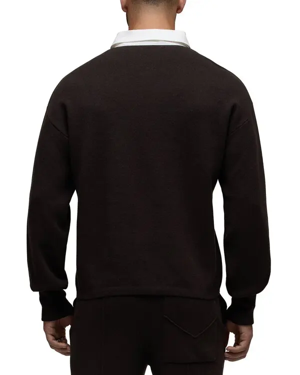 Hudson Jeans Contrast Collar Cotton Blend Polo Shirt