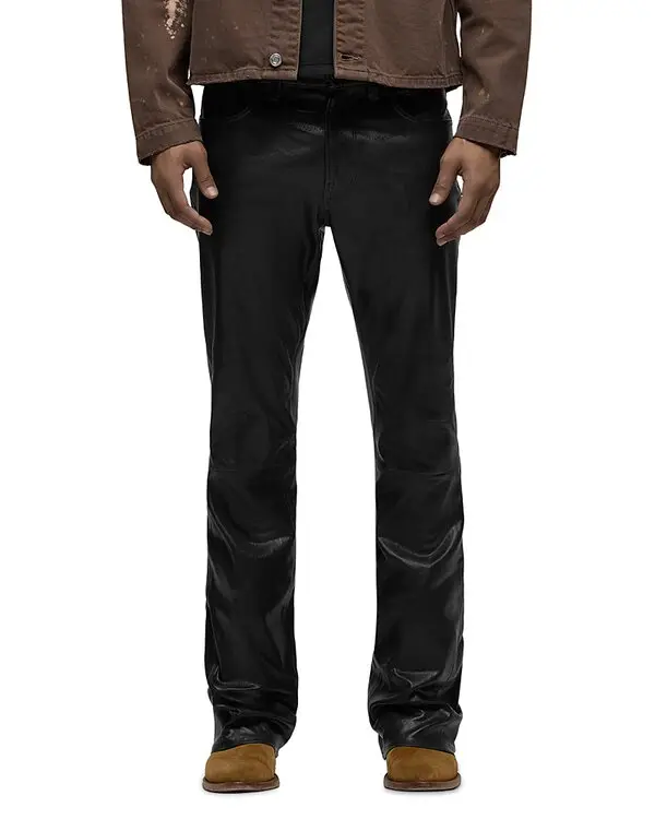 Hudson Jeans Walker Kick Flare Leather 34 Pants - Black
