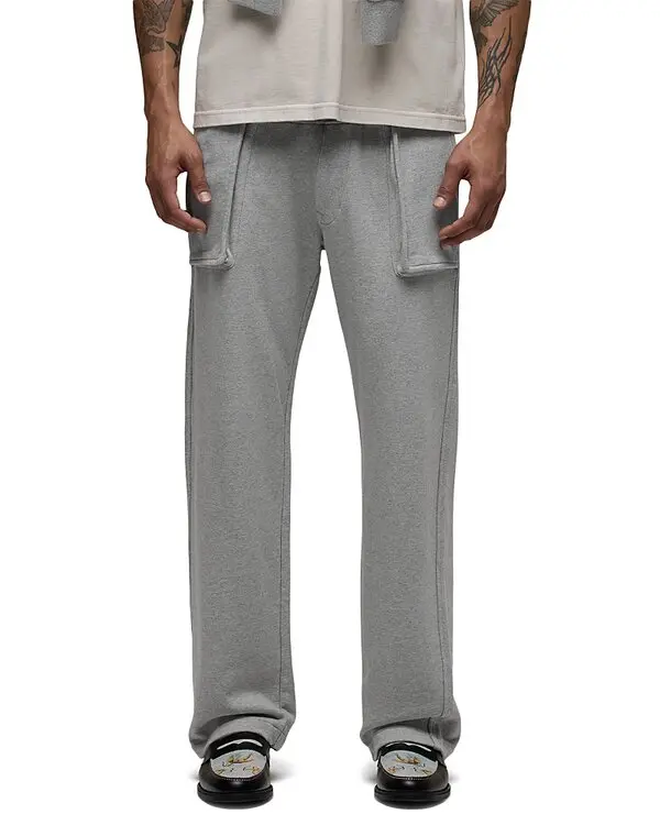 Hudson Jeans Straight Leg French Terry Cotton Blend 32 Pants - Heathered Grey