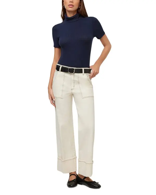 Fifteen Twenty Tracey Cotton Blend Patch Pocket Cuffed Jeans