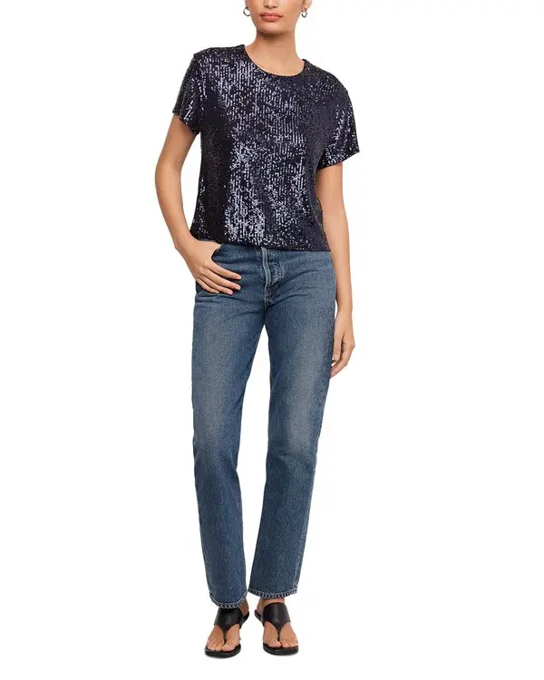 Fifteen Twenty Aerin Sequin Short Sleeve Top