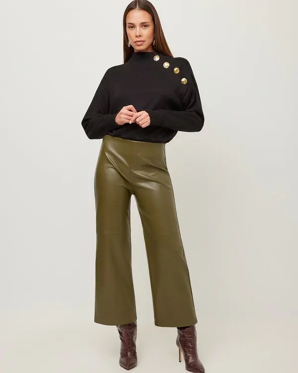 Fifteen Twenty Faux Leather Cropped Pants