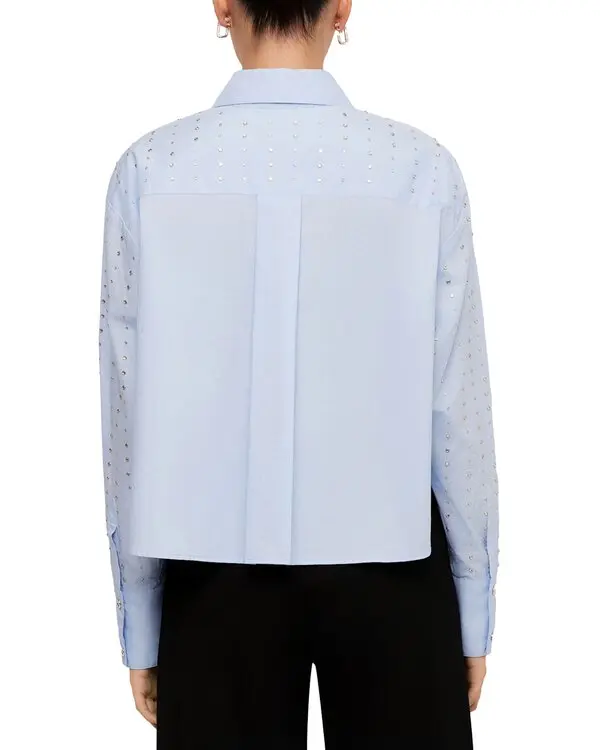 Fifteen Twenty Lisa Cotton Embellished Button Up Top