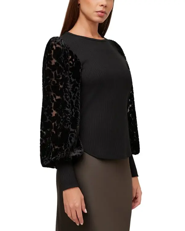 Fifteen Twenty Kaya Contrast Bishop Sleeve Top