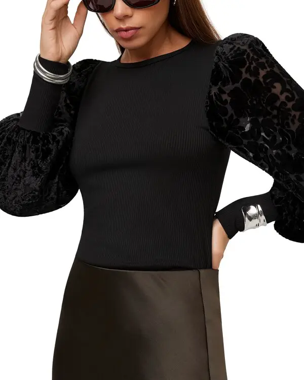 Fifteen Twenty Kaya Contrast Bishop Sleeve Top