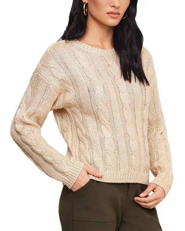 Fifteen Twenty Levie Cotton Cable Knit Sweater
