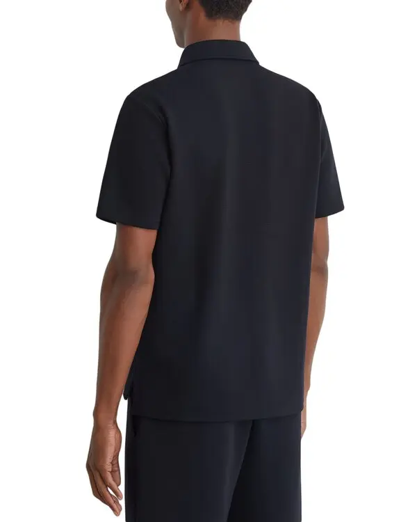 REISS Reed Textured Concealed Placket Polo Shirt