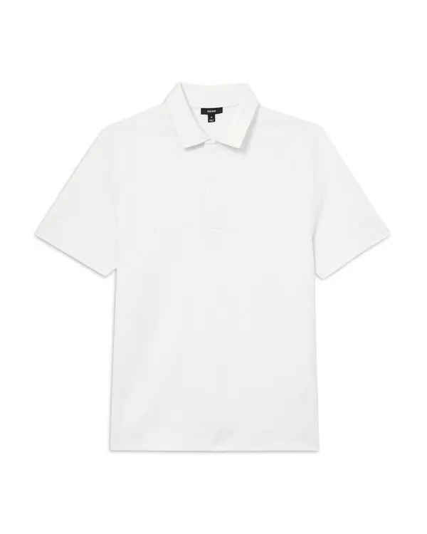 REISS Reed Textured Concealed Placket Polo Shirt