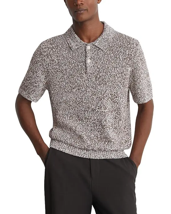 REISS Marco Marl Knit Short Sleeve Sweater Polo