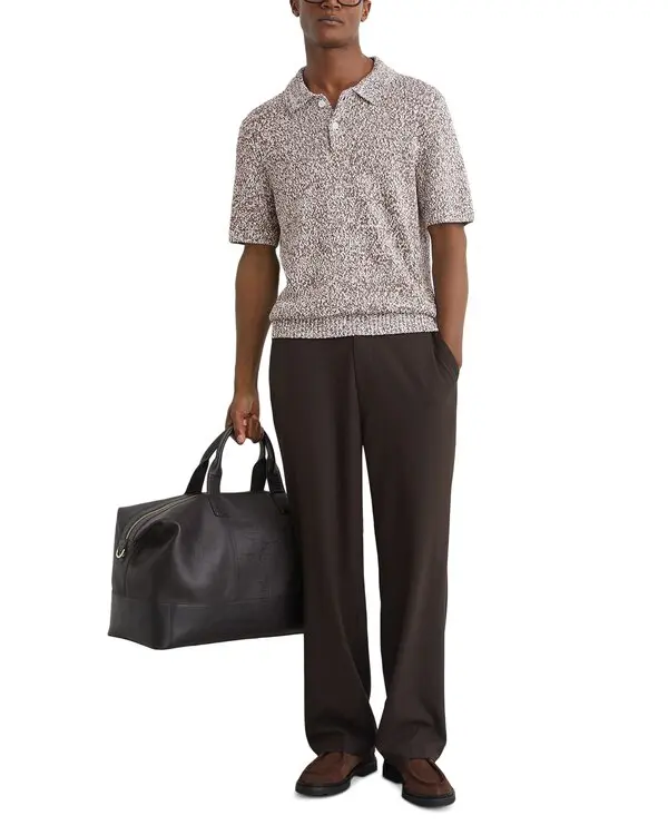 REISS Marco Marl Knit Short Sleeve Sweater Polo