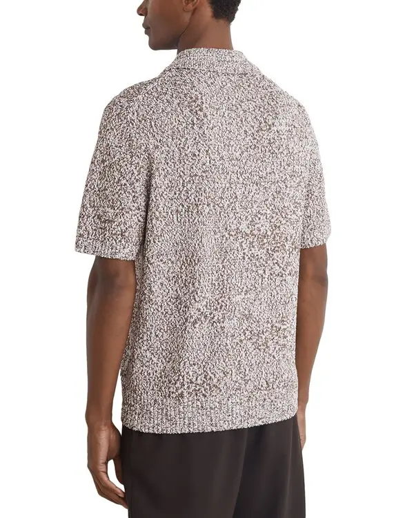REISS Marco Marl Knit Short Sleeve Sweater Polo