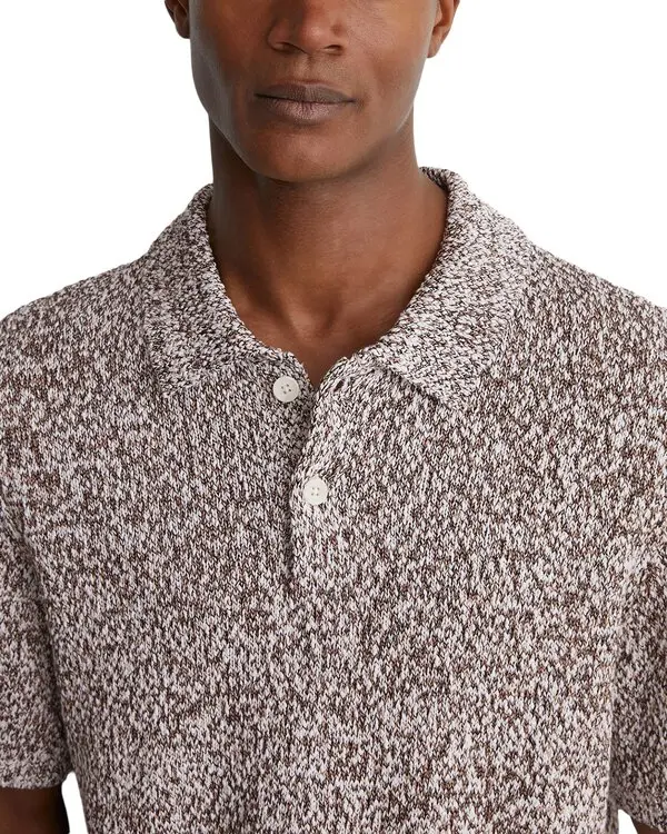 REISS Marco Marl Knit Short Sleeve Sweater Polo