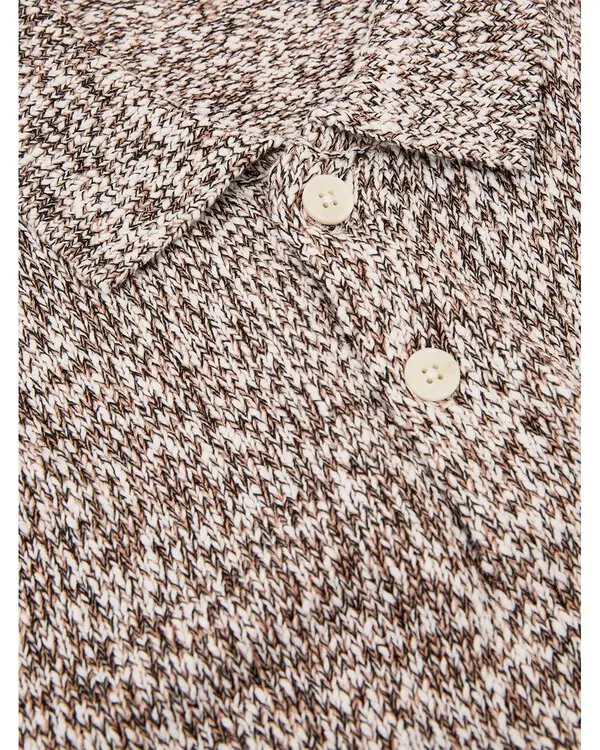 REISS Marco Marl Knit Short Sleeve Sweater Polo