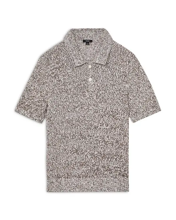 REISS Marco Marl Knit Short Sleeve Sweater Polo