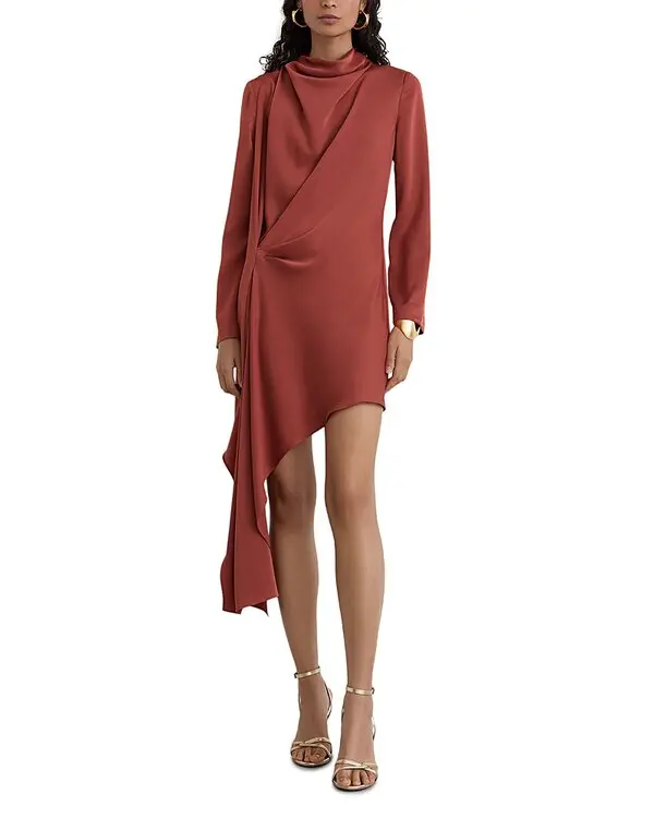 REISS Bethany Draped Asymmetrical Dress