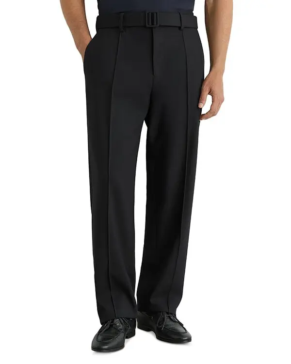 REISS Peshi Sliding Buckle Belt Trousers - Navy