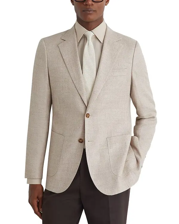 REISS Positano Tailored Fit Linen, Silk & Cotton Blend Blazer