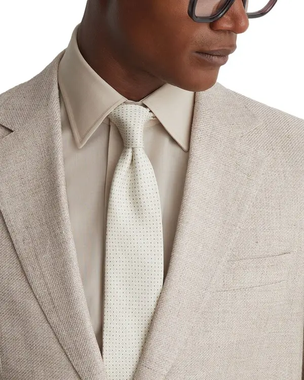 REISS Positano Tailored Fit Linen, Silk & Cotton Blend Blazer