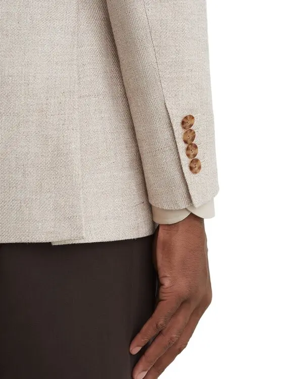 REISS Positano Tailored Fit Linen, Silk & Cotton Blend Blazer
