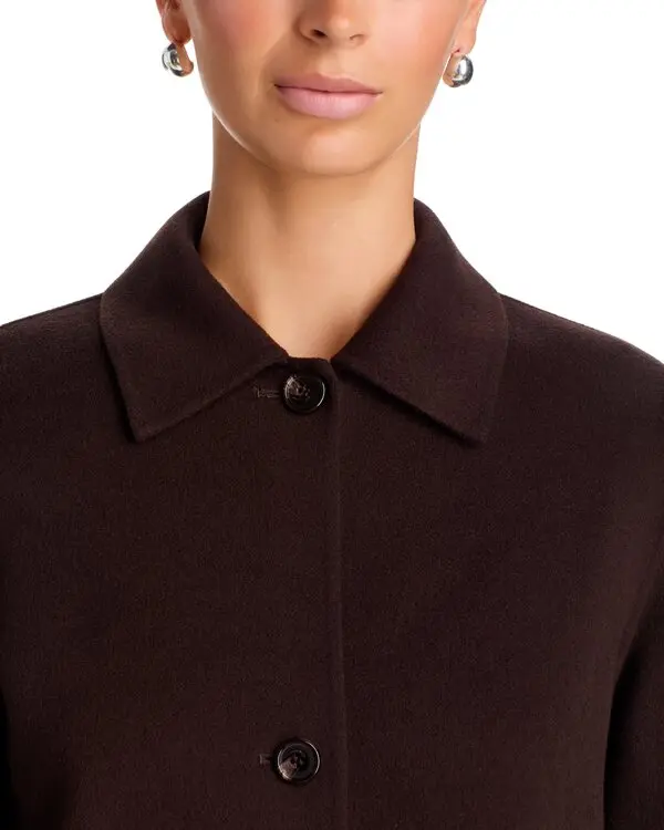 Theory Double Face Wool Blend Boxy Cuff Jacket - Cacao
